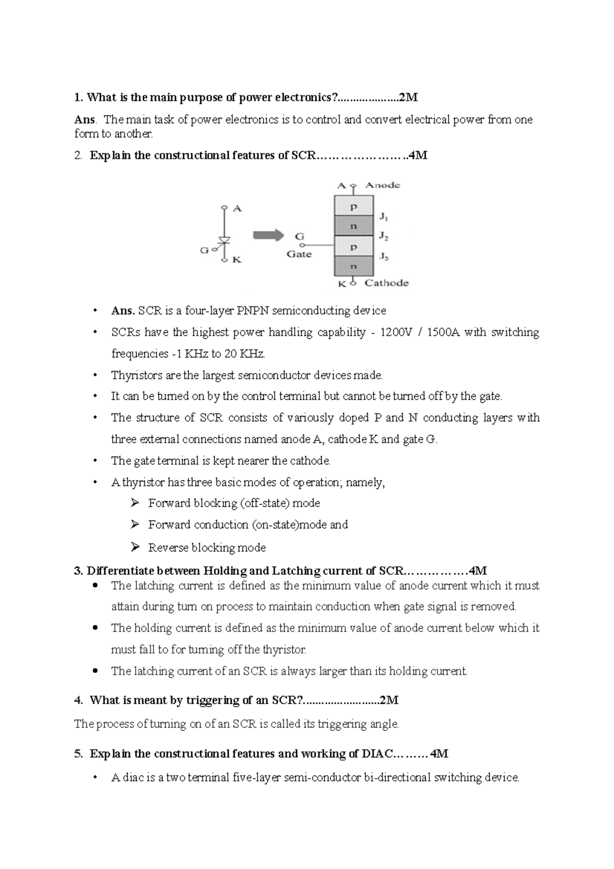 Assignment 1 - What is the main purpose of power electronics?................... Ans. The main ...