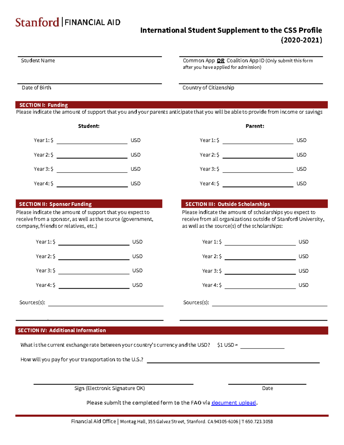 Form personalizado de financial aid - Financial Aid Office | Montag ...