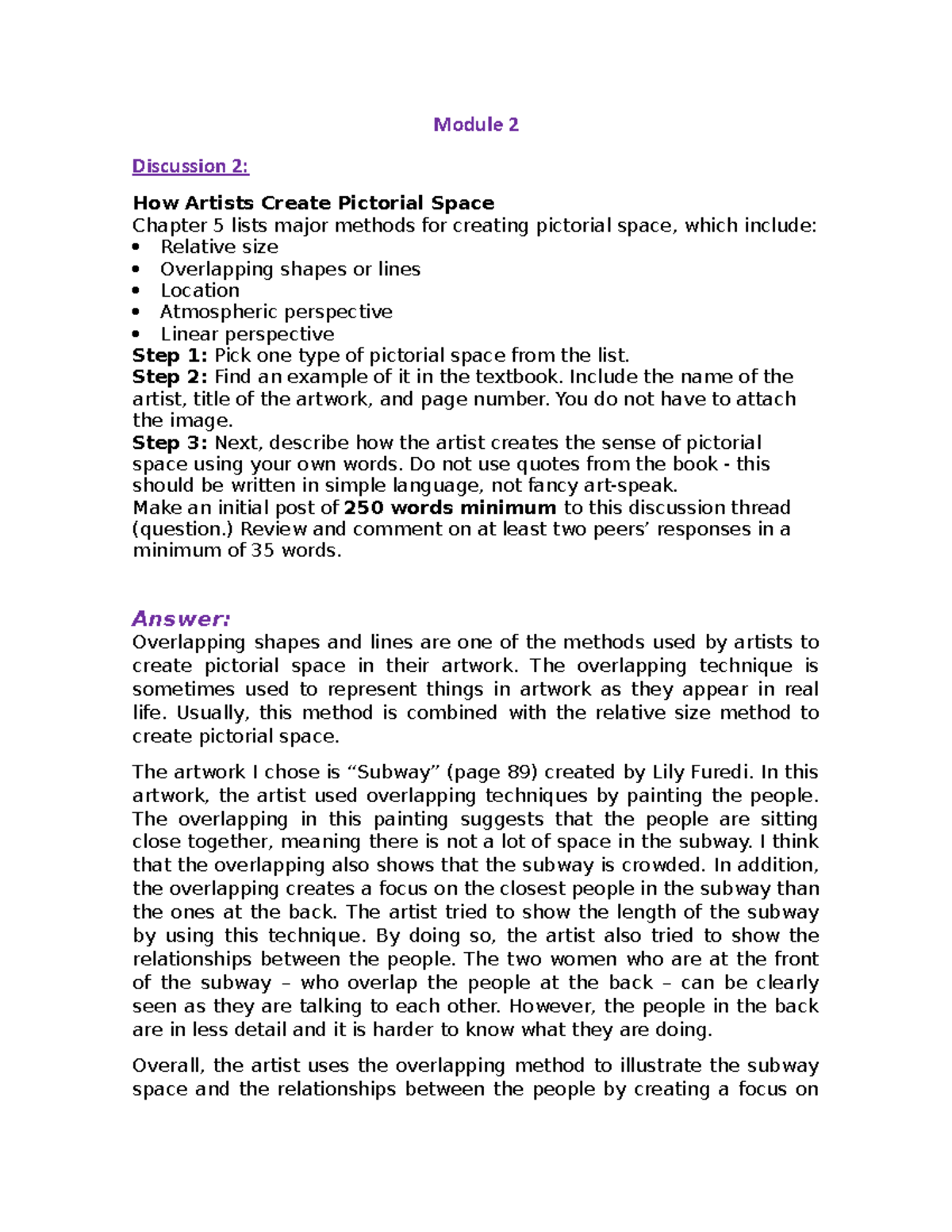 Module 2 - D2 - Weekly Discussion assignment - Module 2 Discussion 2 ...