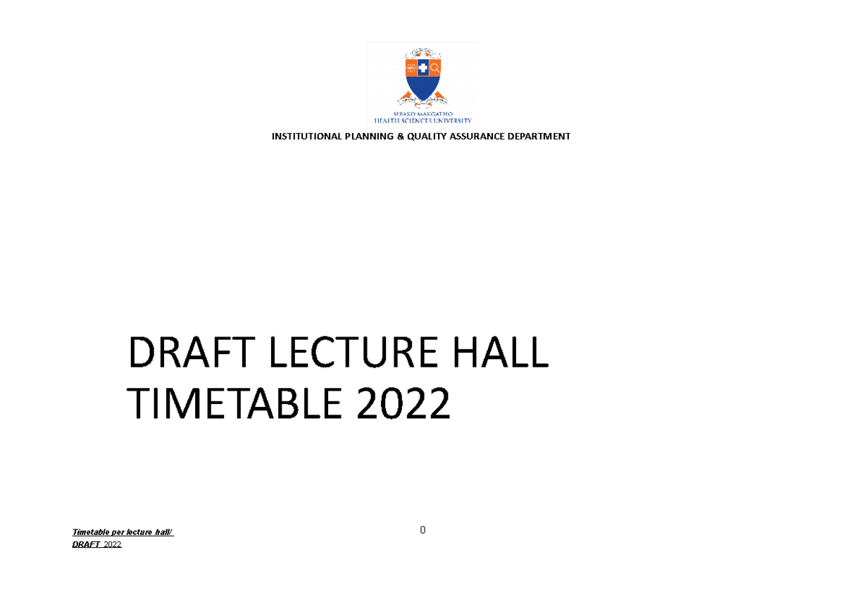 Draft Timetable LH 08-07-2022 (1) - INSTITUTIONAL PLANNING & QUALITY ...