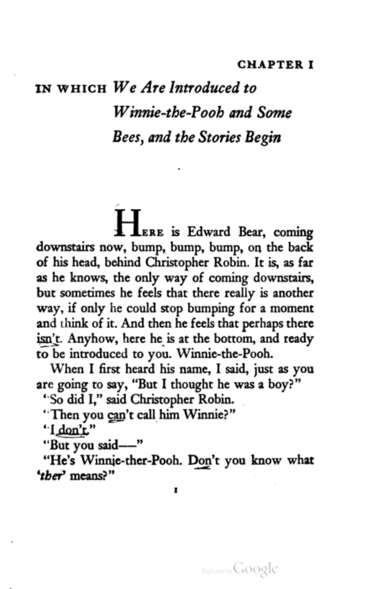 Winnie the Pooh 3 Pages - ajlehdfuia oeirh;c.KLWC Eoif - CHAPTER I IN ...