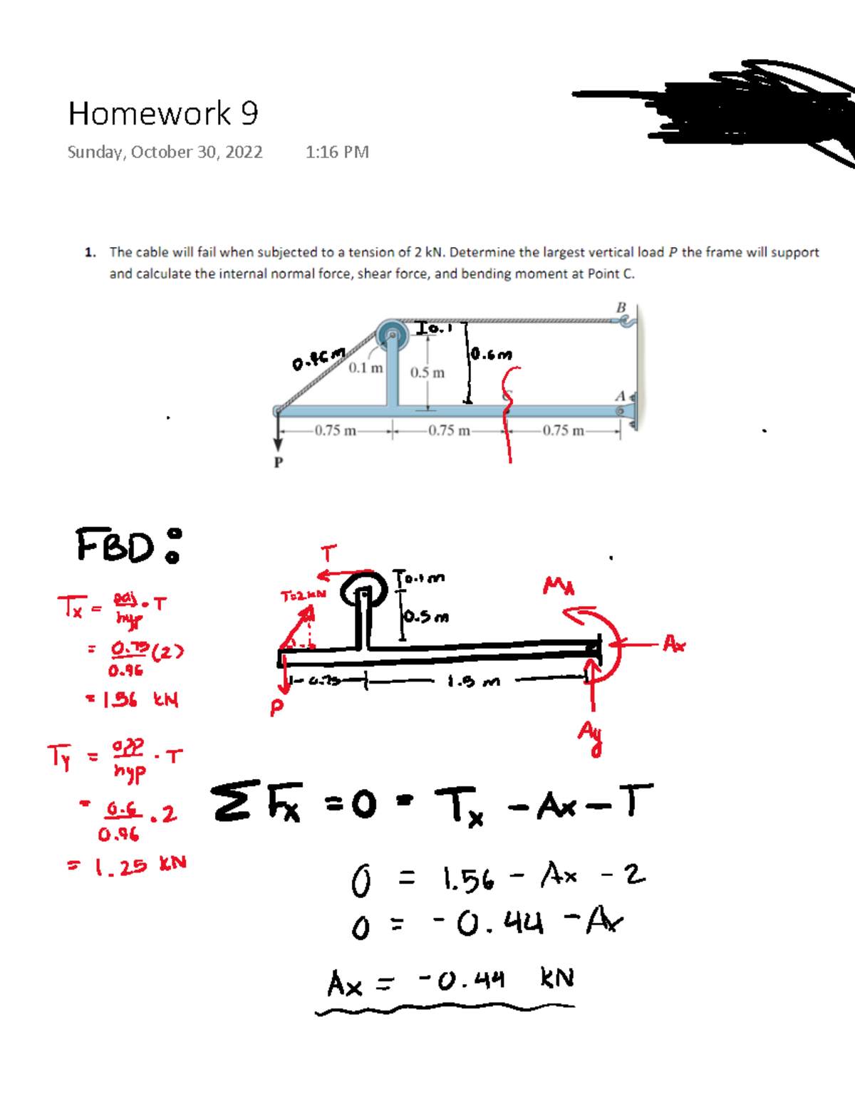 Homework 9 - Lynch, Maureen Ellen - MCEN 2023 - Homework 9 Sunday, October 30, 2022 1:16 PM ...