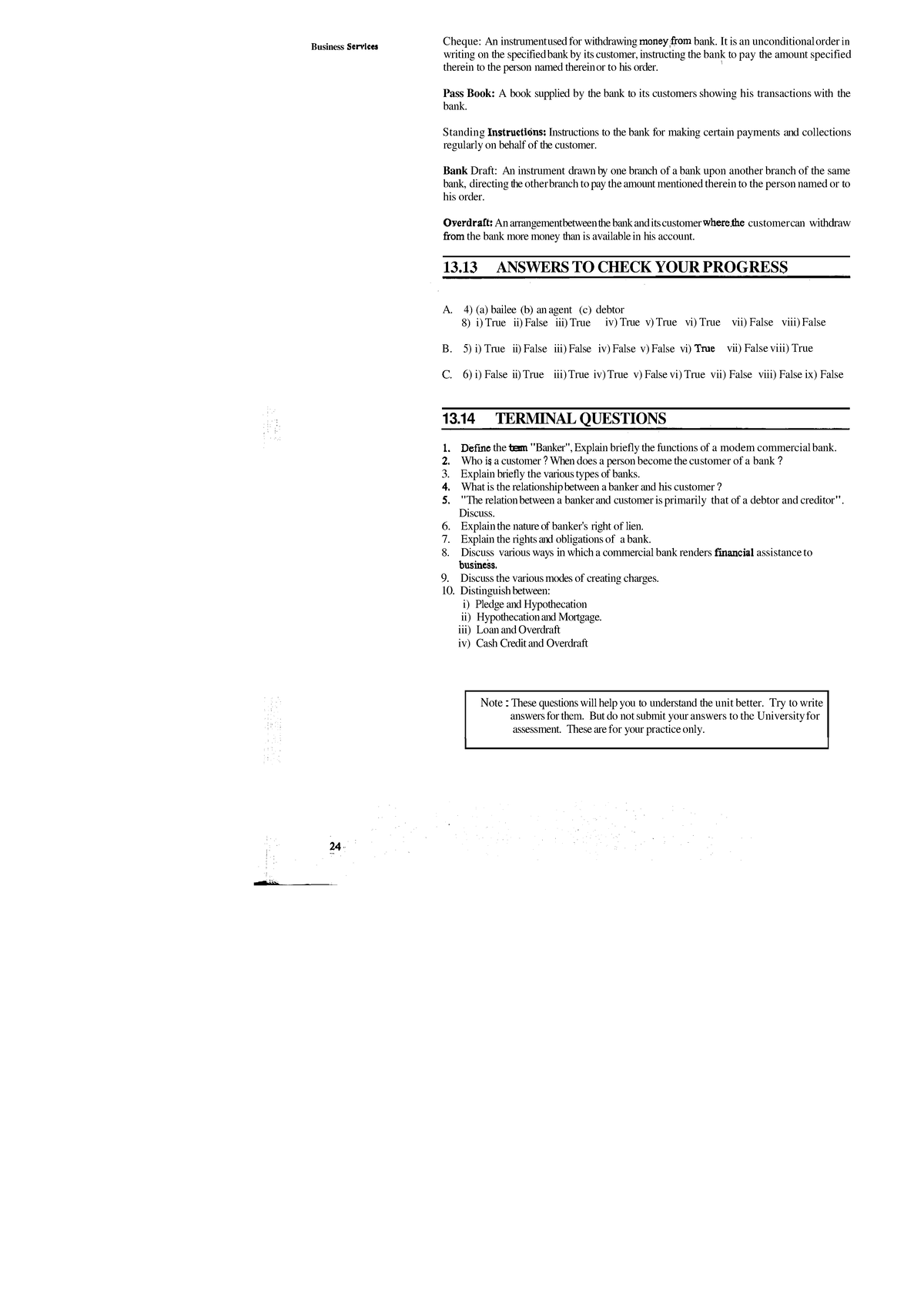 Block-4 ECO-01 Unit-2 - Its study material - Cheque: An instrument used ...