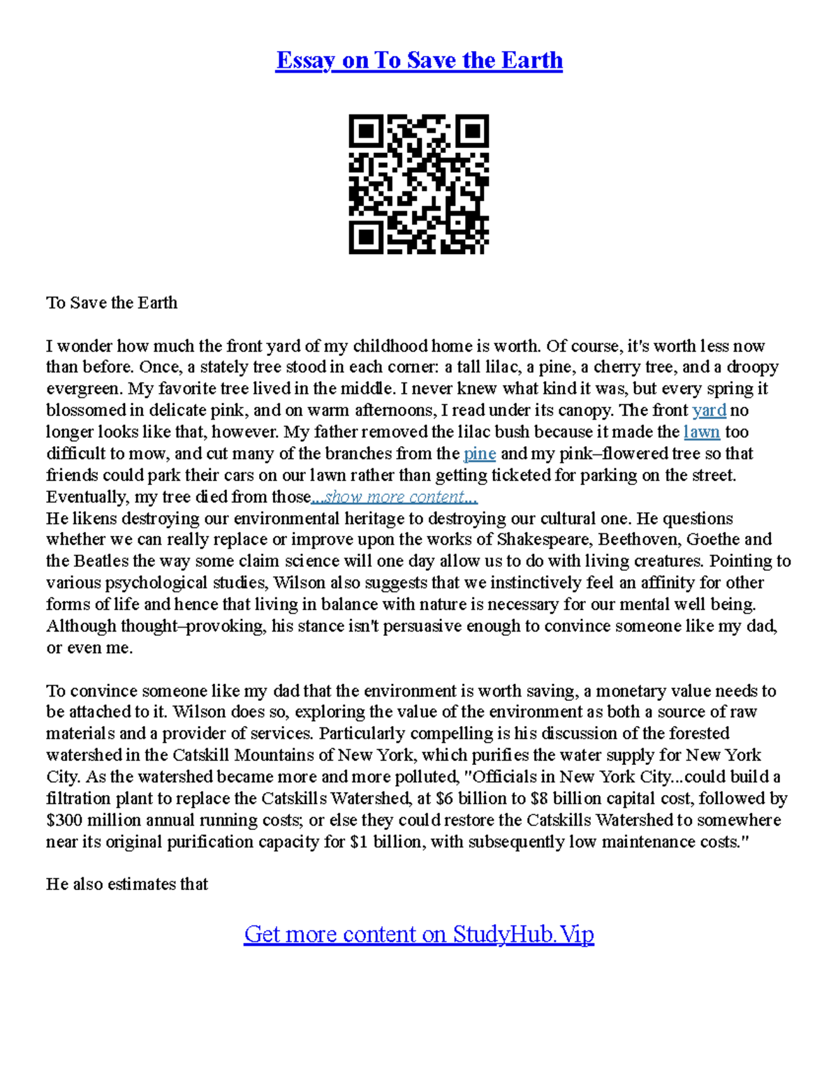 How To Save The Environment Essay - Essay on To Save the Earth To Save ...