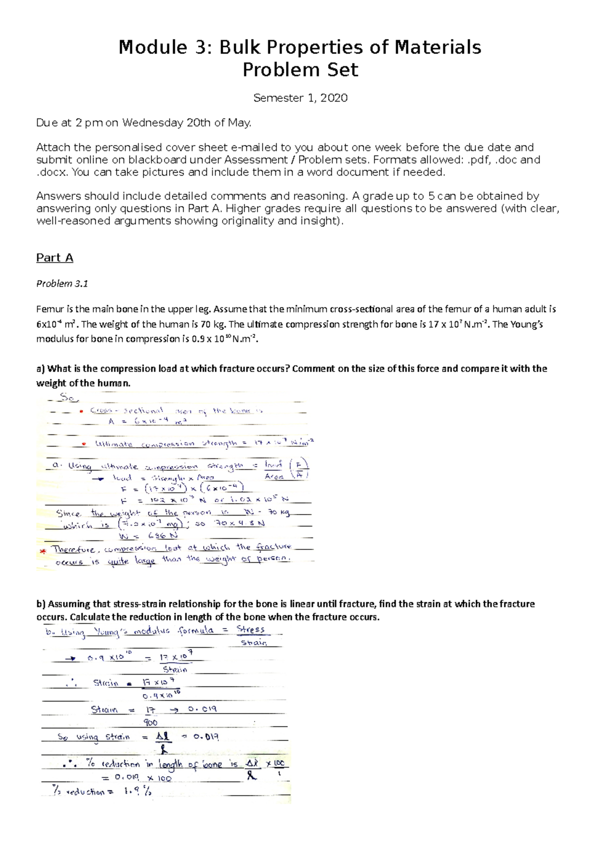 Problem Set 3 Solutions - Module 3: Bulk Properties of Materials ...