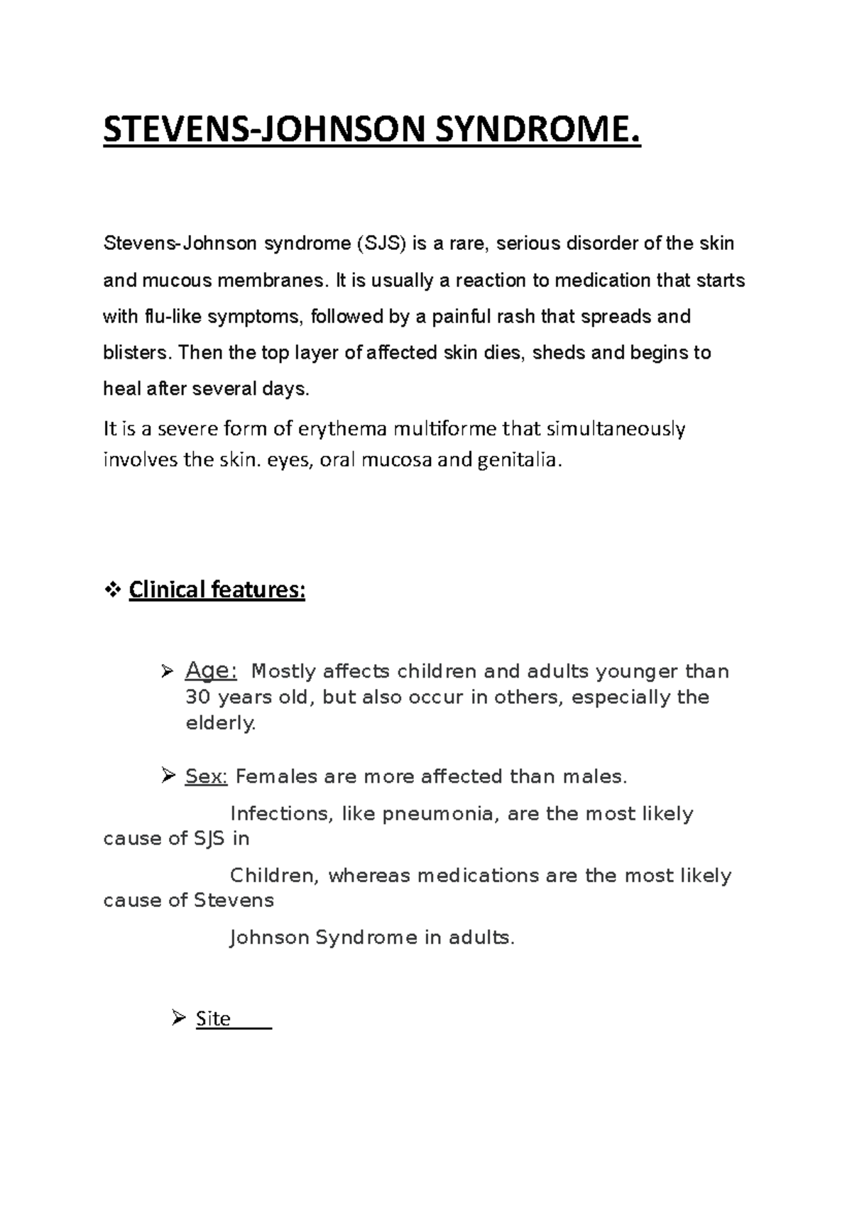 Stevens Johnsons Syndrome - STEVENS-JOHNSON SYNDROME. Stevens-Johnson ...