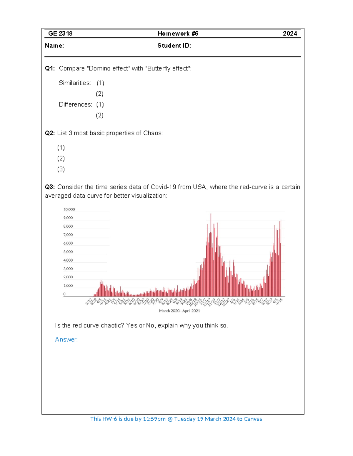 Homework 6 good - Complexity in Science & Tech - GE 2318 Homework #6 ...
