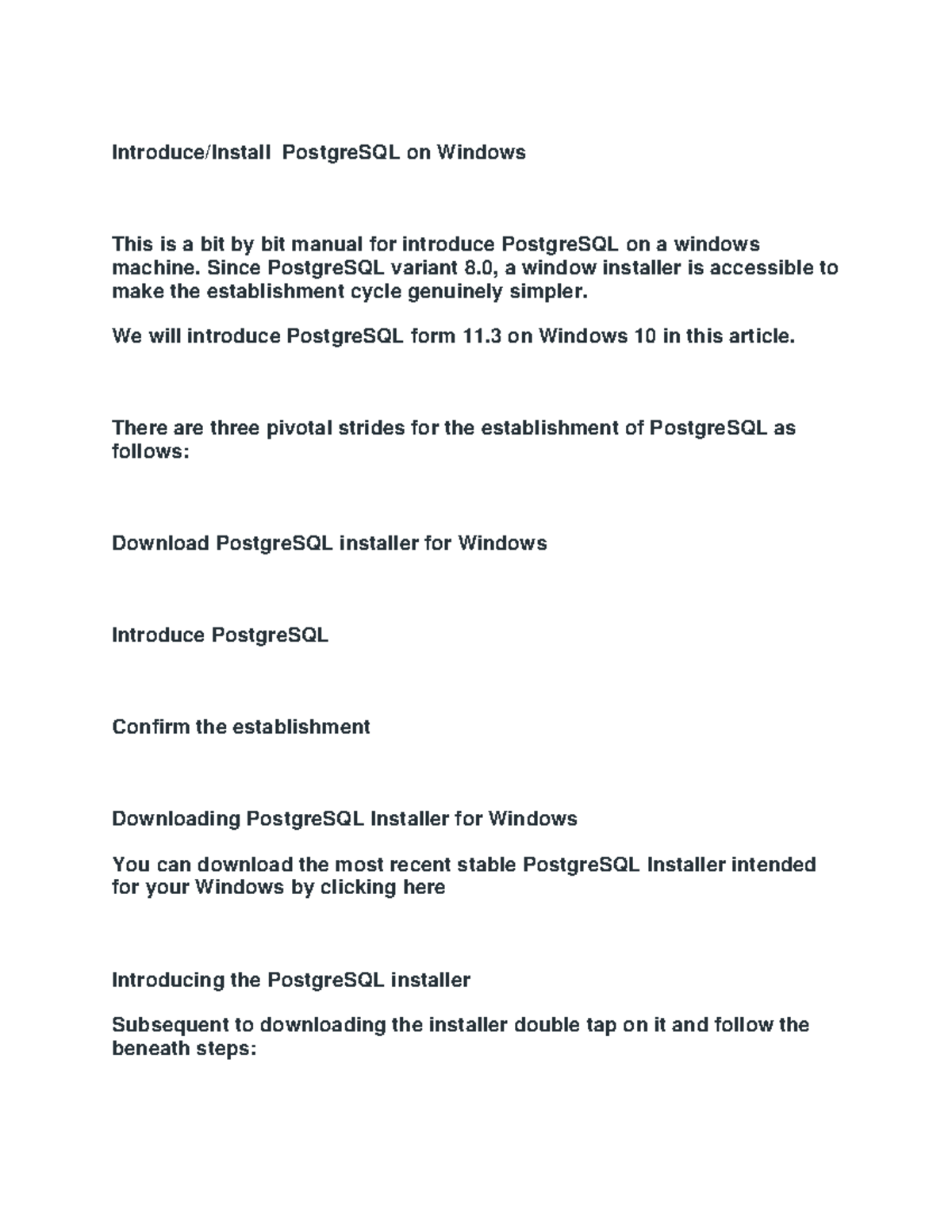 Introduce Install Postgre Sql On Windows Introduceinstall Postgresql