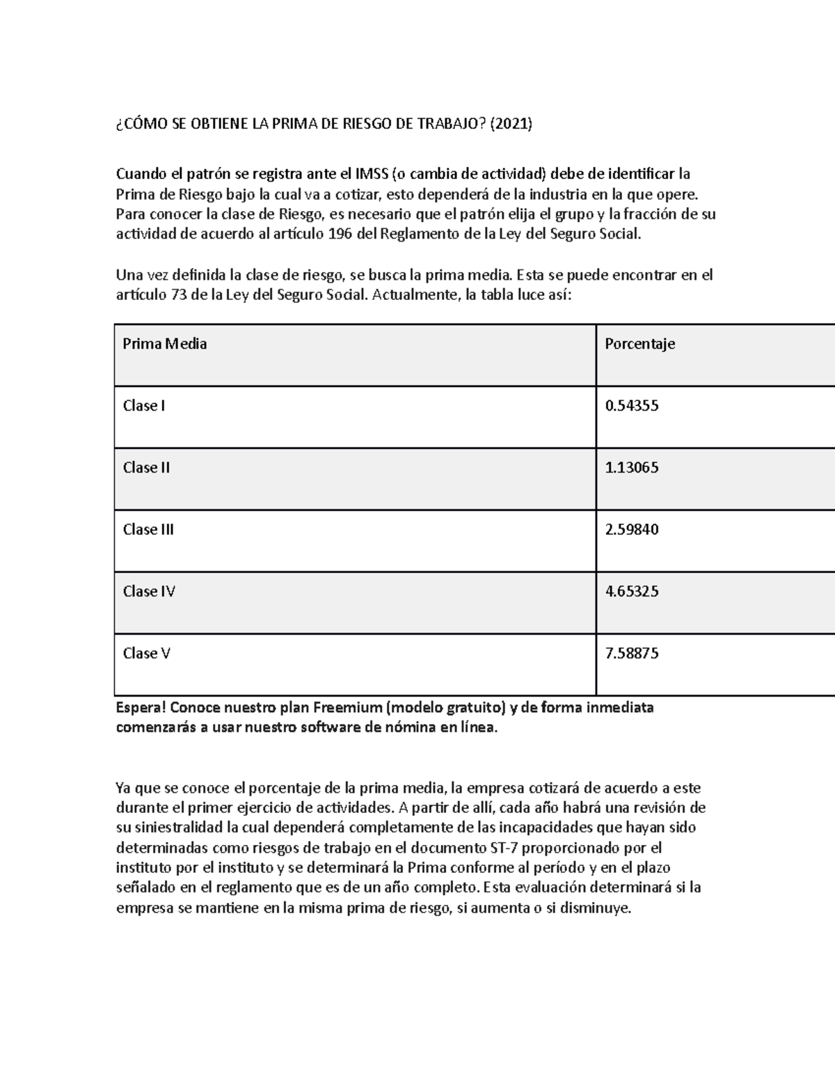 Prima DE Riesgo - ¿CÓMO SE OBTIENE LA PRIMA DE RIESGO DE TRABAJO? (2021) Cuando el patrón se ...