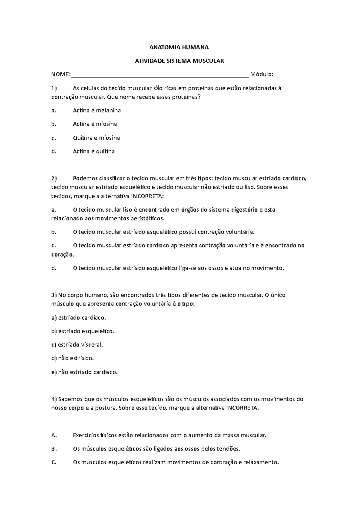 Questões De Anatomia Humana Com Gabarito Pdf Fdplearn