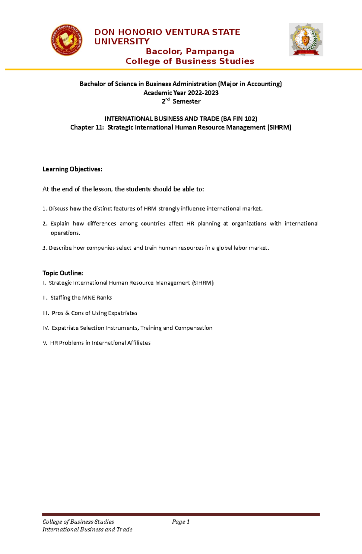 Bafin-102-Ch11 Strategic-International-Human-Resource-Management- Sihrm ...