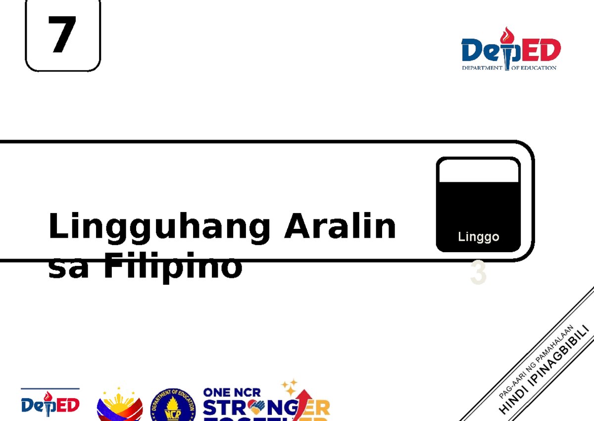 LE G7 Filipino Q1 W3 - SsSsS - Lingguhang Aralin sa Filipino 7 Kuwarter 1 Linggo Lingguhang ...