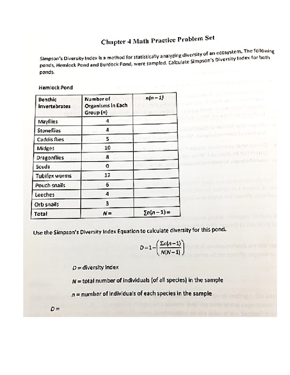 Simpsons Diversity Index - Studocu