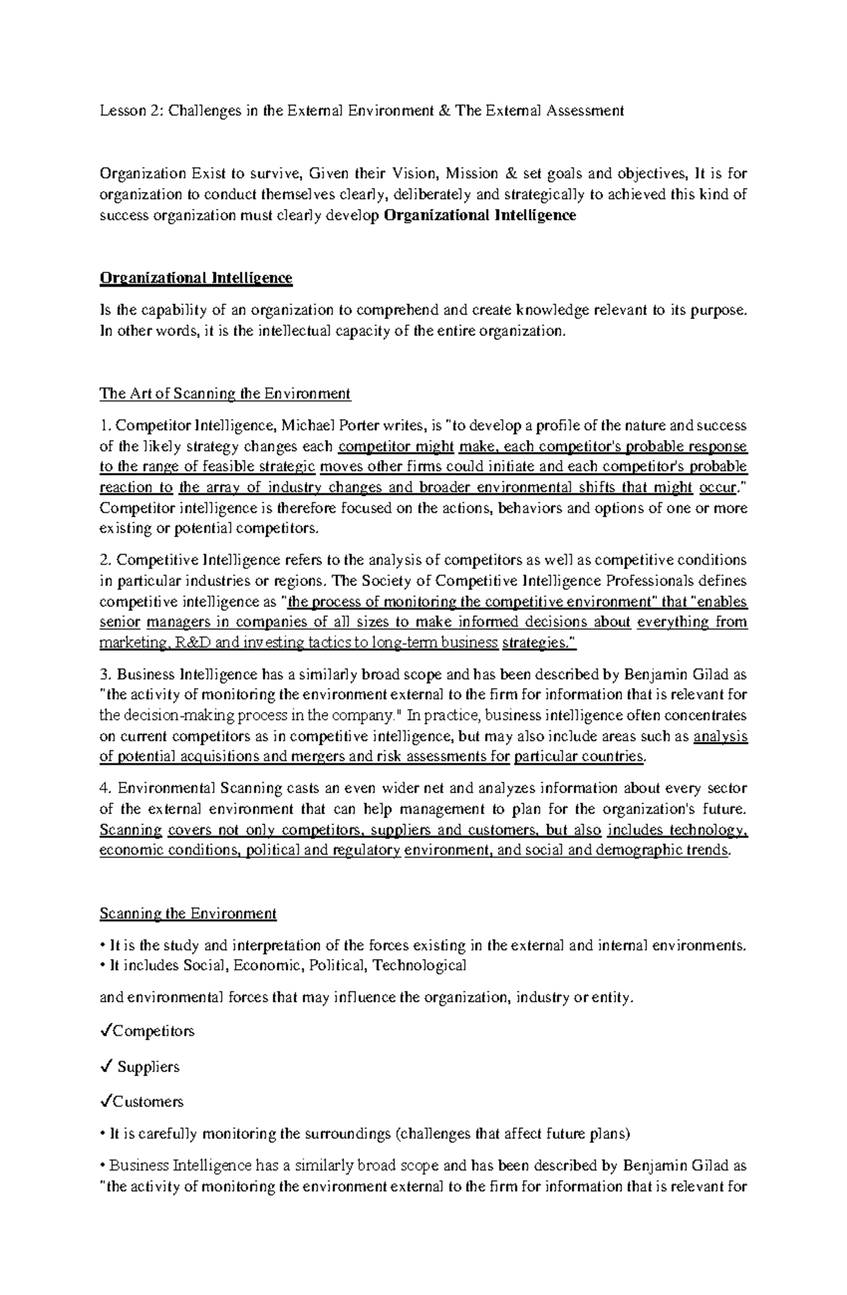 Lesson 2 - Challenges in the External Environment and The External ...