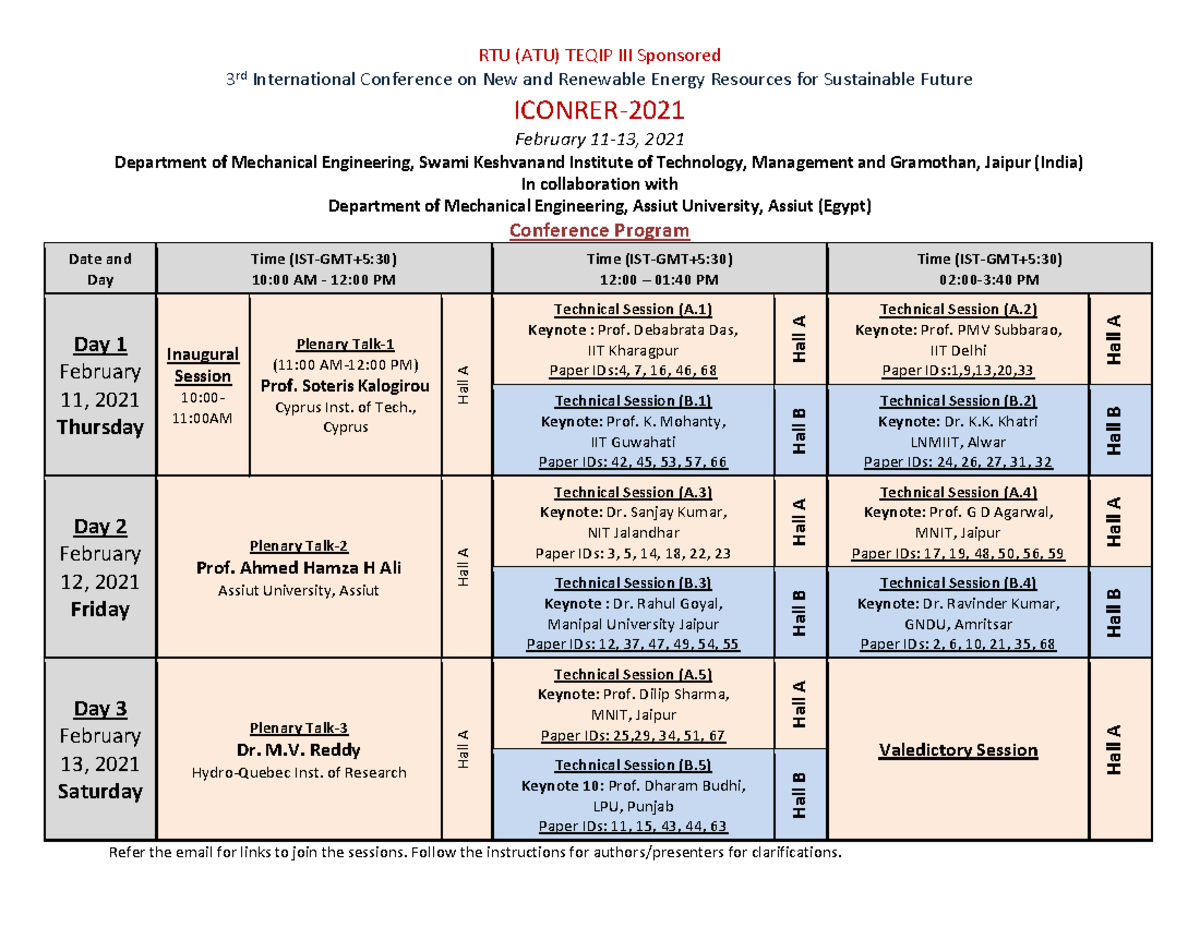 Conference Program - RTU (ATU) TEQIP III Sponsored 3 rd International ...