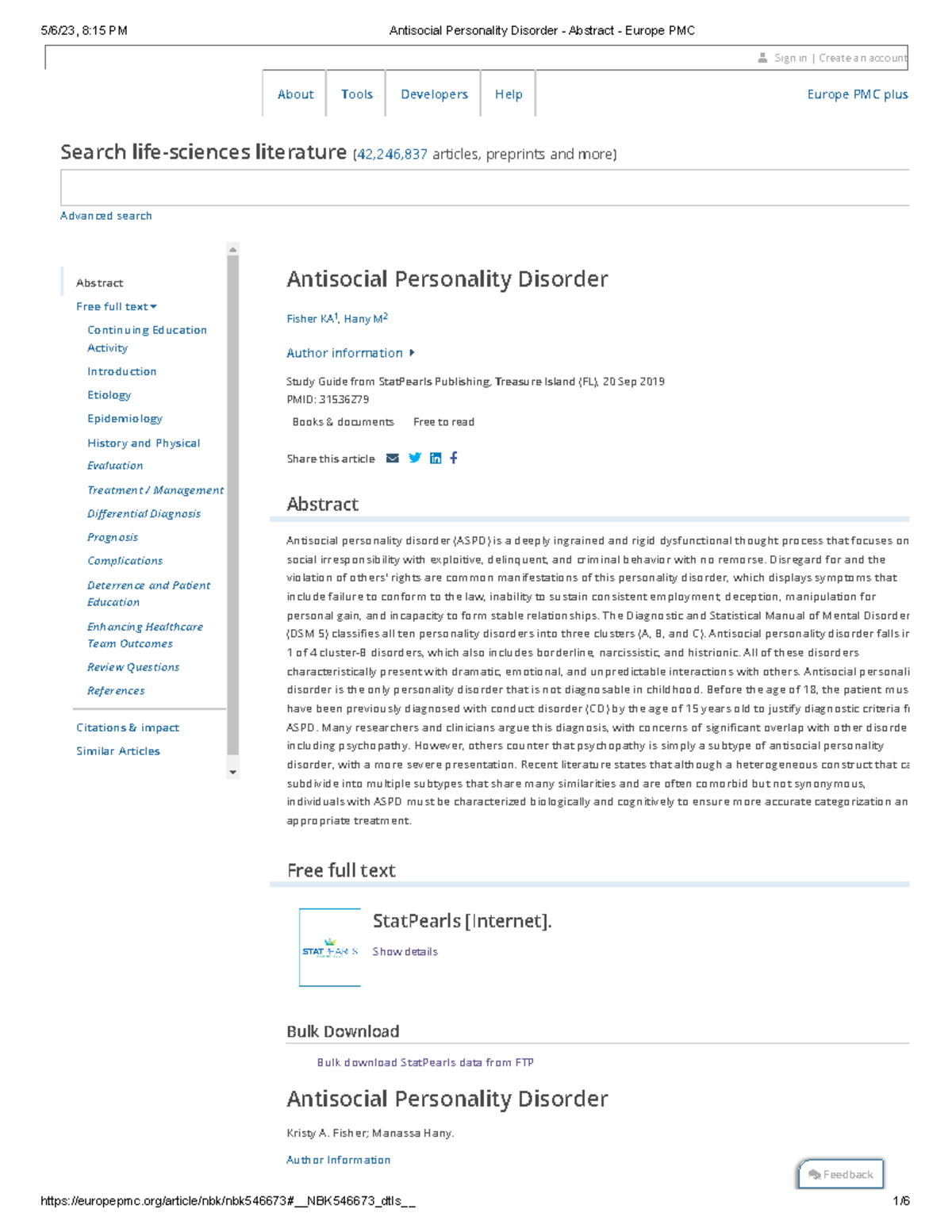 Combinepdf Antisocial Person Disorder Paper WK 10 - 5/6/23, 8:15 PM ...