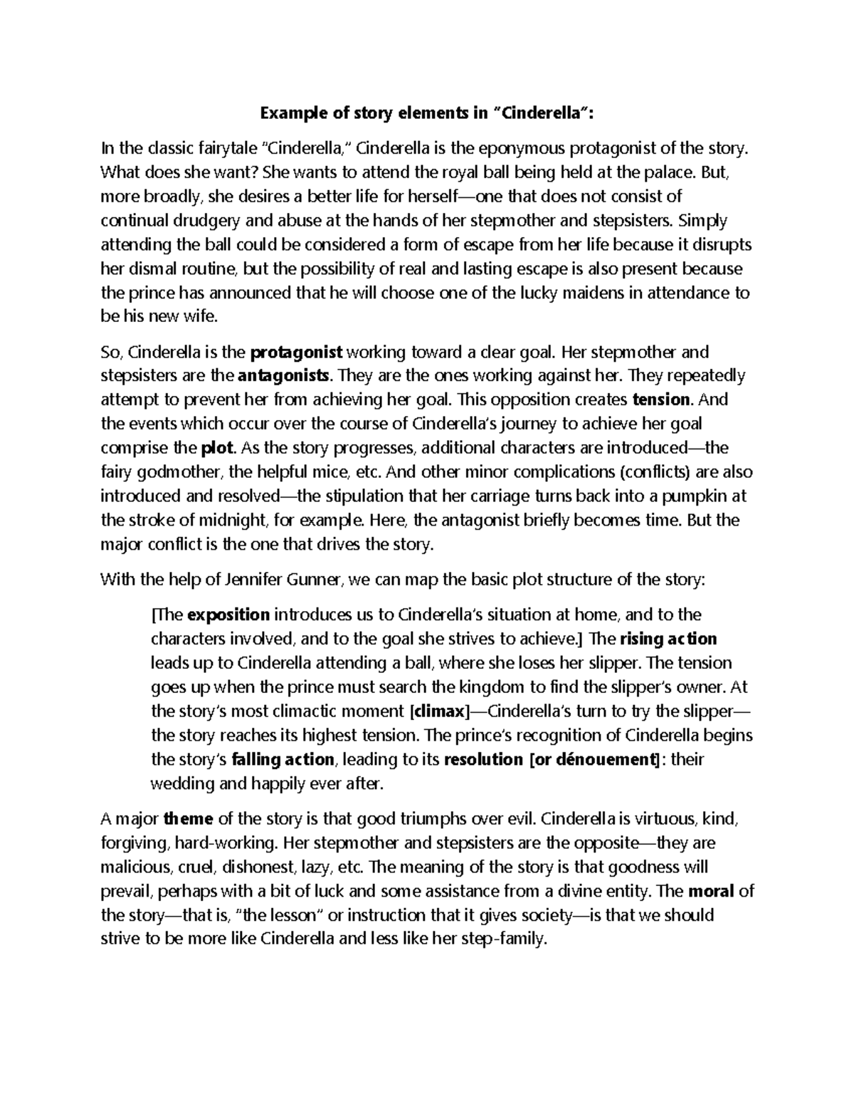 Example of story elements in Cinderella - Example of story elements in ...