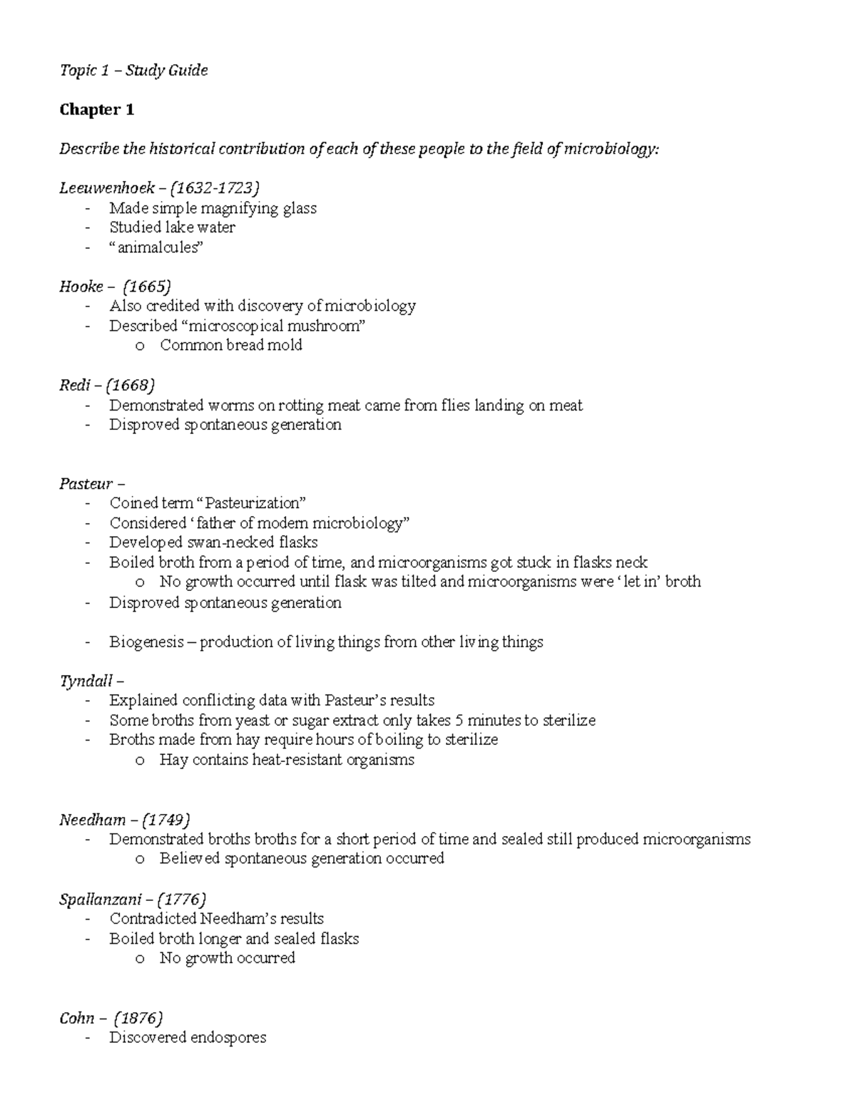 Topic 1 – Study Guide - Topic 1 – Study Guide Chapter 1 Describe the ...