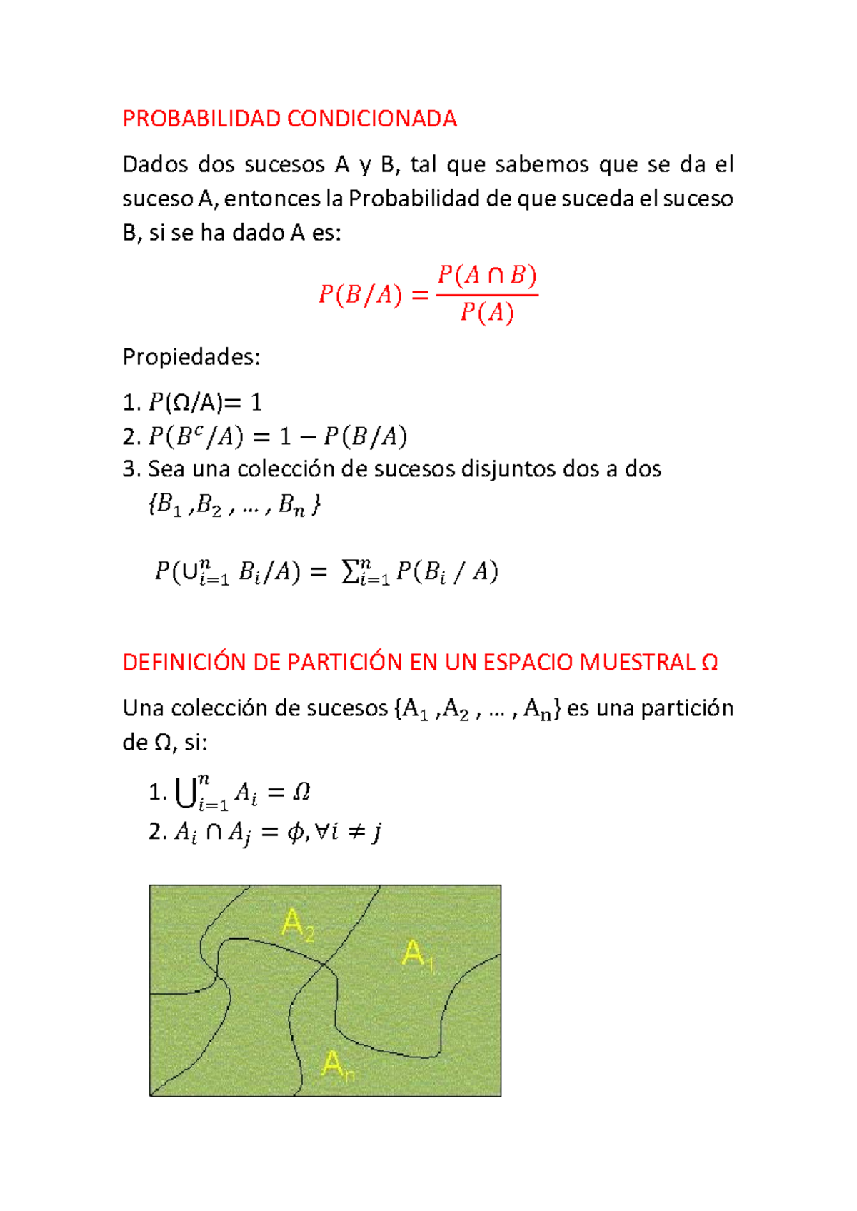 Probabilidad Condicionada y Teoremas de Probabilidad - PROBABILIDAD ...
