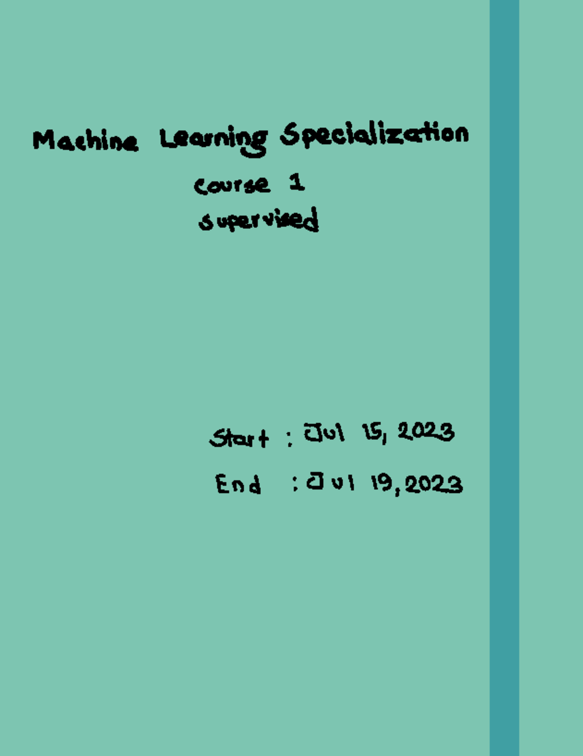 ML Andrew N 1 - Coursera course - Machine Learning - Studocu