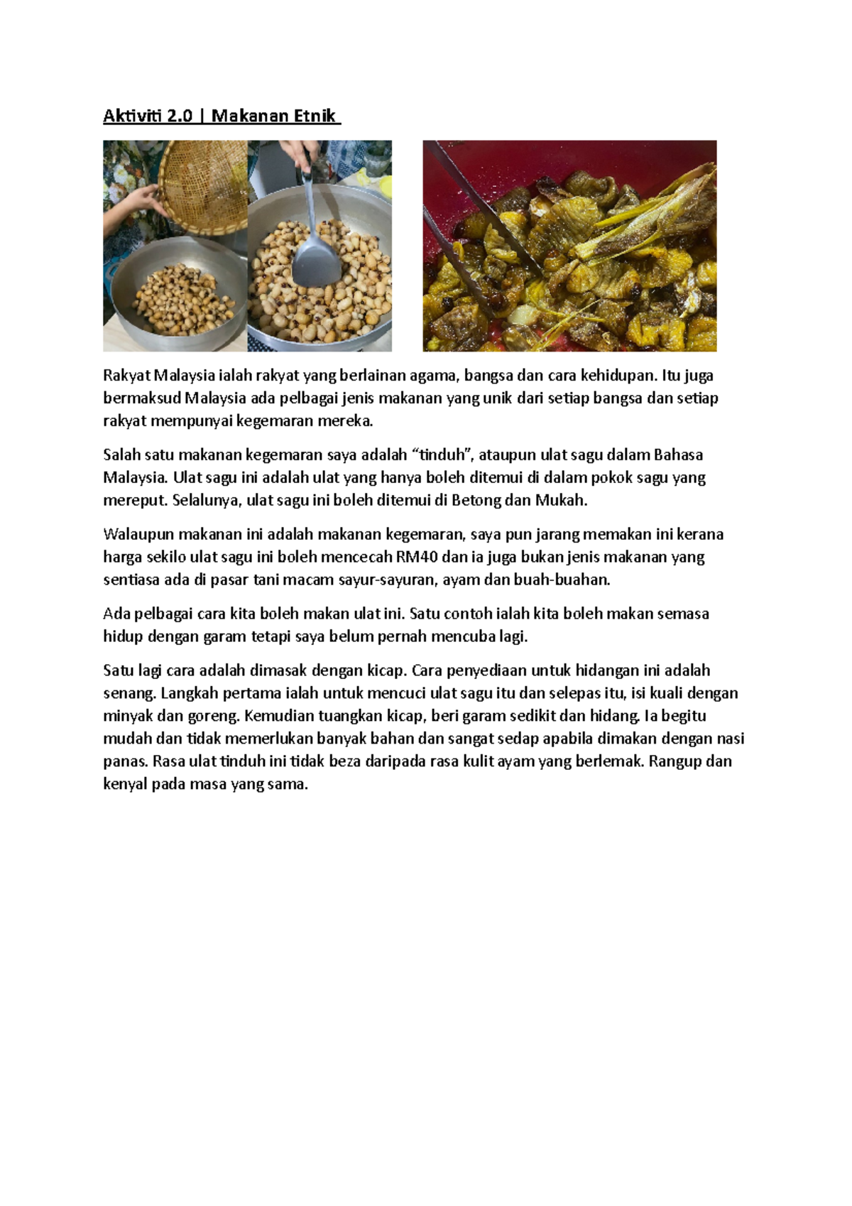 MAKANAN ETNIK - HUBUNGAN ETNIK - Aktiviti 2 | Makanan Etnik Rakyat ...