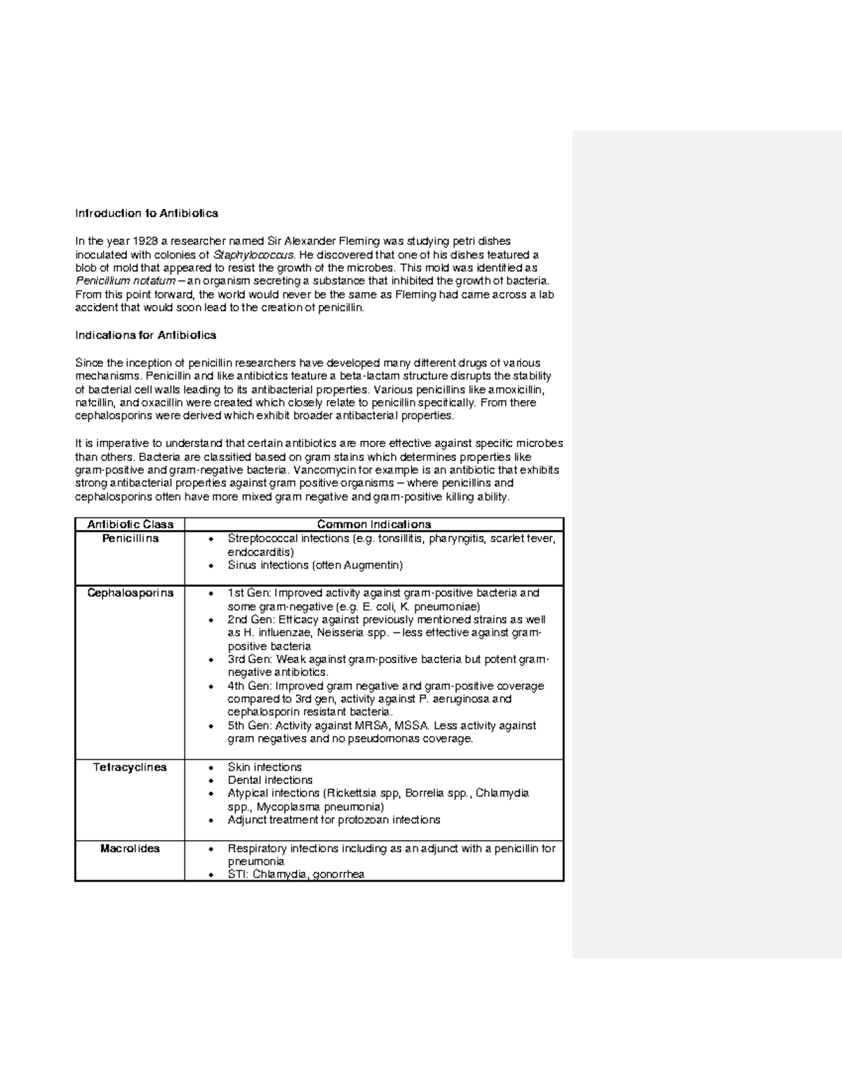 Antibiotics - Introduction to Antibiotics In the year 1928 a researcher ...