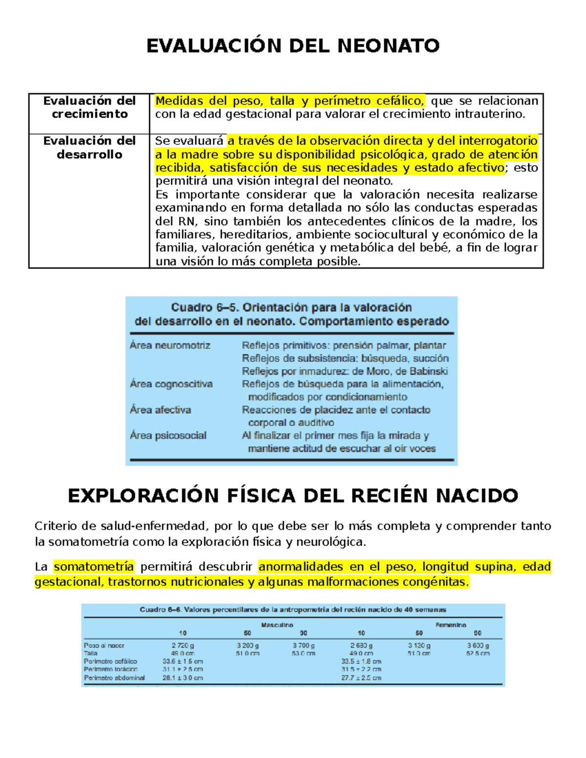 Evaluación DEL Neonato - EVALUACIÓN DEL NEONATO Evaluación del ...