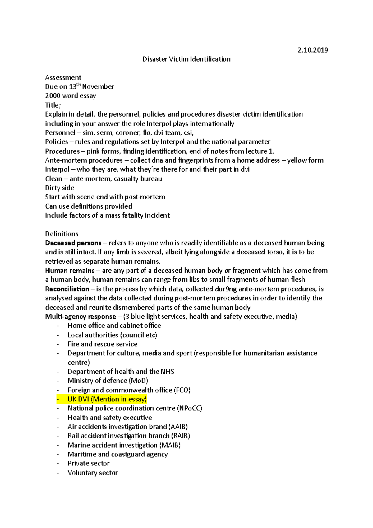Disaster Victim Identification 2 - 2. Disaster Victim Identification ...