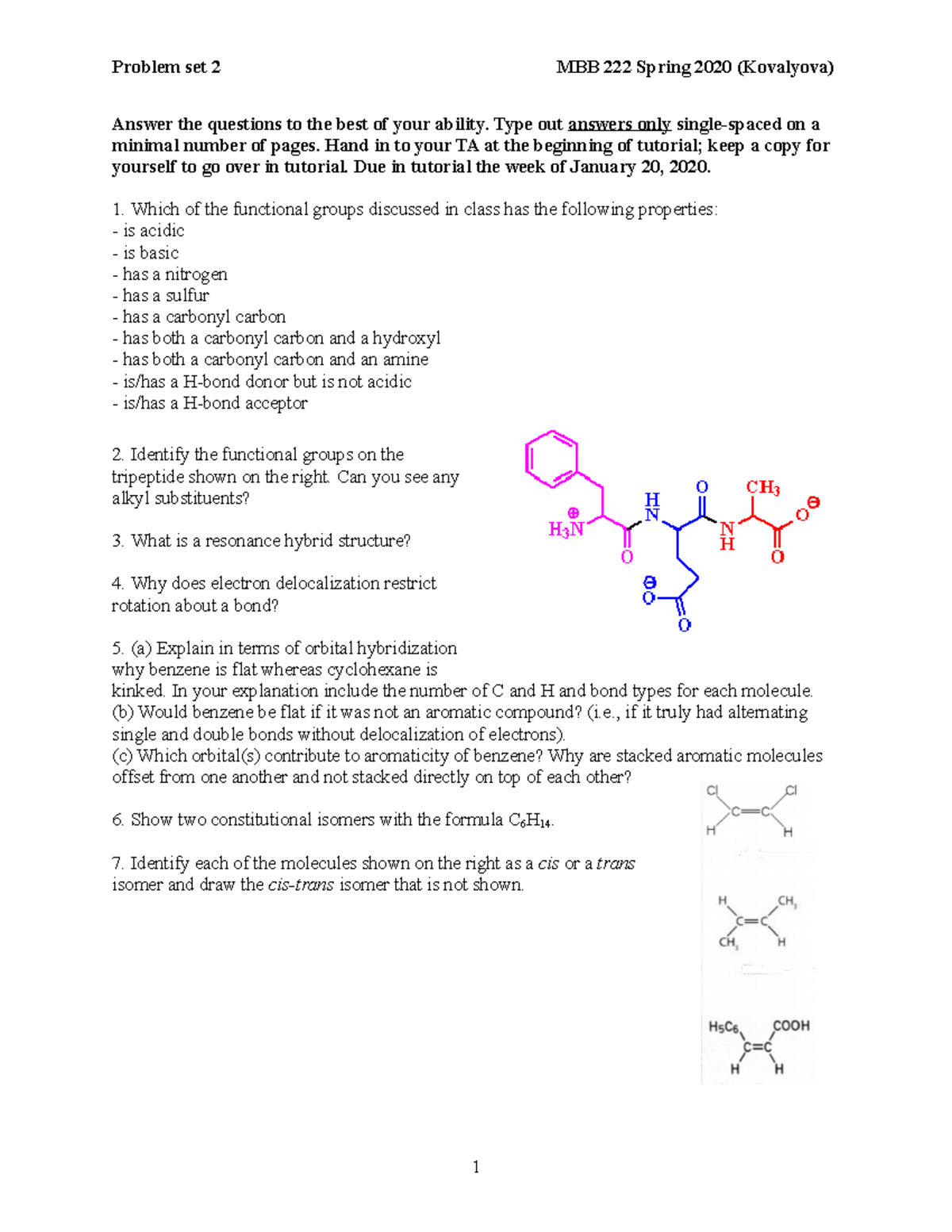 Problem set 2-1 - Type out answers only single-spaced on a minimal ...