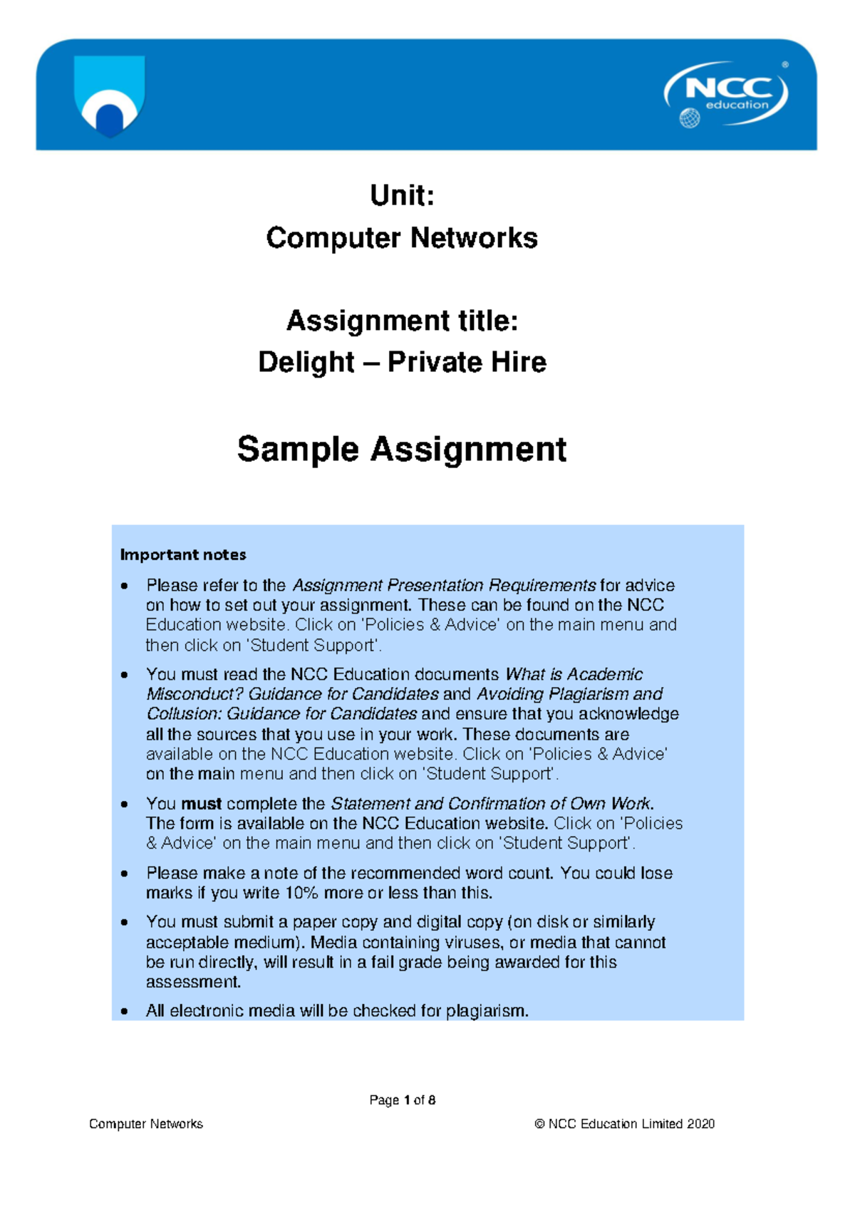 02 L4DC Computer Networks CN Sample QP - Page 1 of 8 Unit: Computer ...