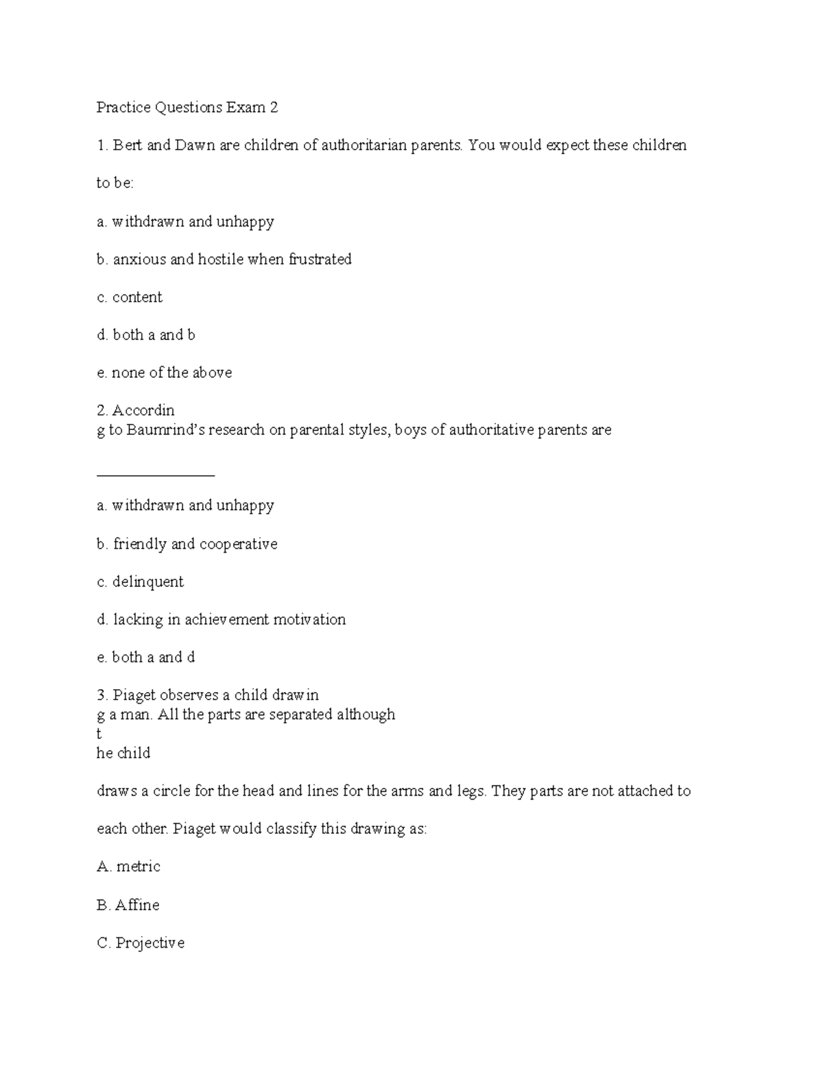 Practice Questions And Answers For Exam 2 - Practice Questions Exam 2 ...