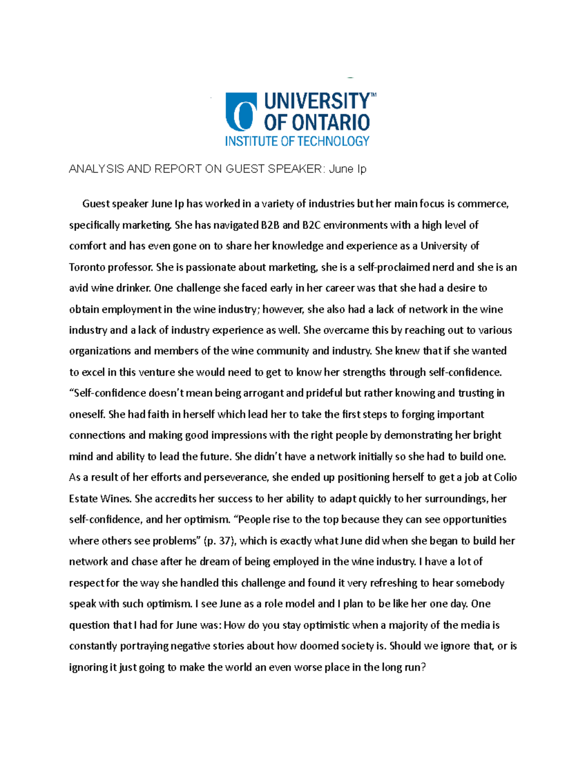 June Ip - Jan 22 - Nicholas Avery 100590227 - ANALYSIS AND REPORT ON ...