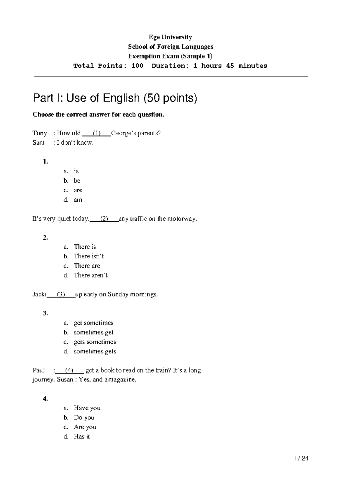 Örnek 1 - Easily understood, well practising material - Ege University School of Foreign ...