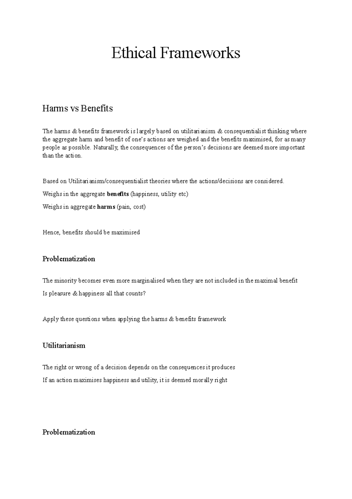 Ethics for Applied Mathematics - Ethical Frameworks - Ethical ...