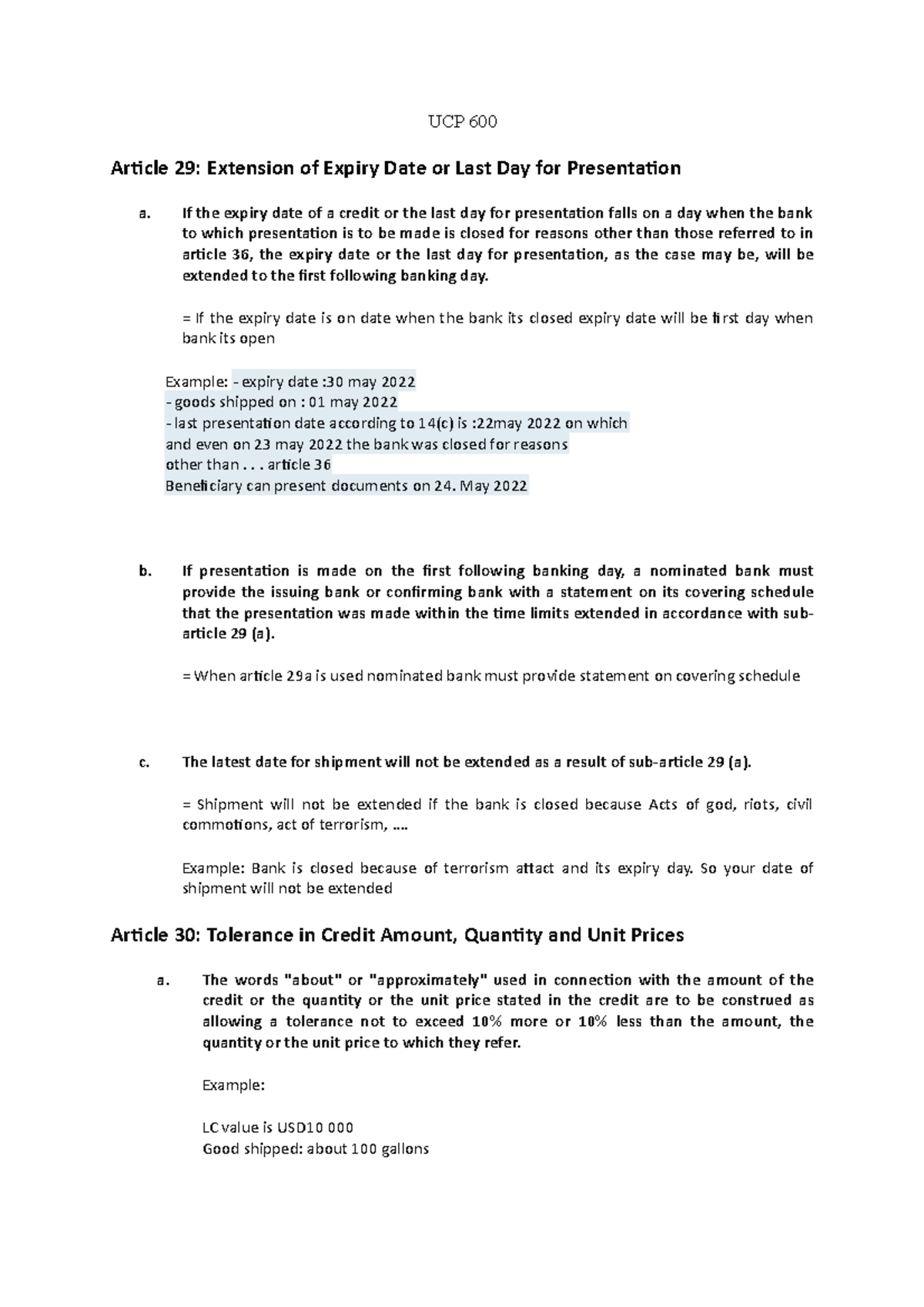 UCP 600 - Don't know - UCP 600 Article 29: Extension of Expiry Date or ...