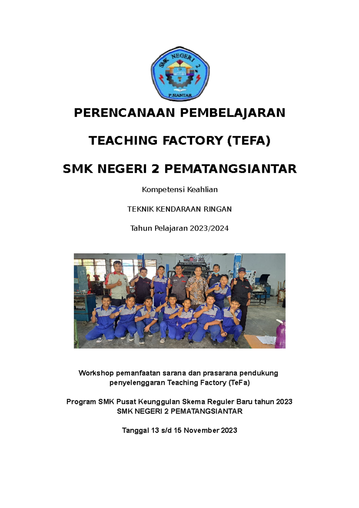 Perencanaan Pembelajaran TEFA - PERENCANAAN PEMBELAJARAN TEACHING ...