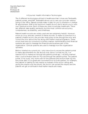 5-2 Milestone 3 - Milestone 3 Aquisha Sparkman SNHU HIM 215: Coding & Classification Systems ...