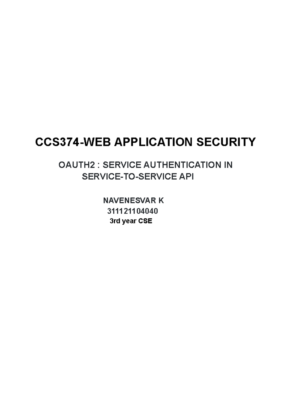Oauth 2 Service To Service Api Ccs374 Web Application Security Oauth2 Service 7737