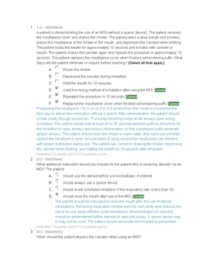 Unit 09 urinary catheterization lesson 4 post test with rationale - The ...