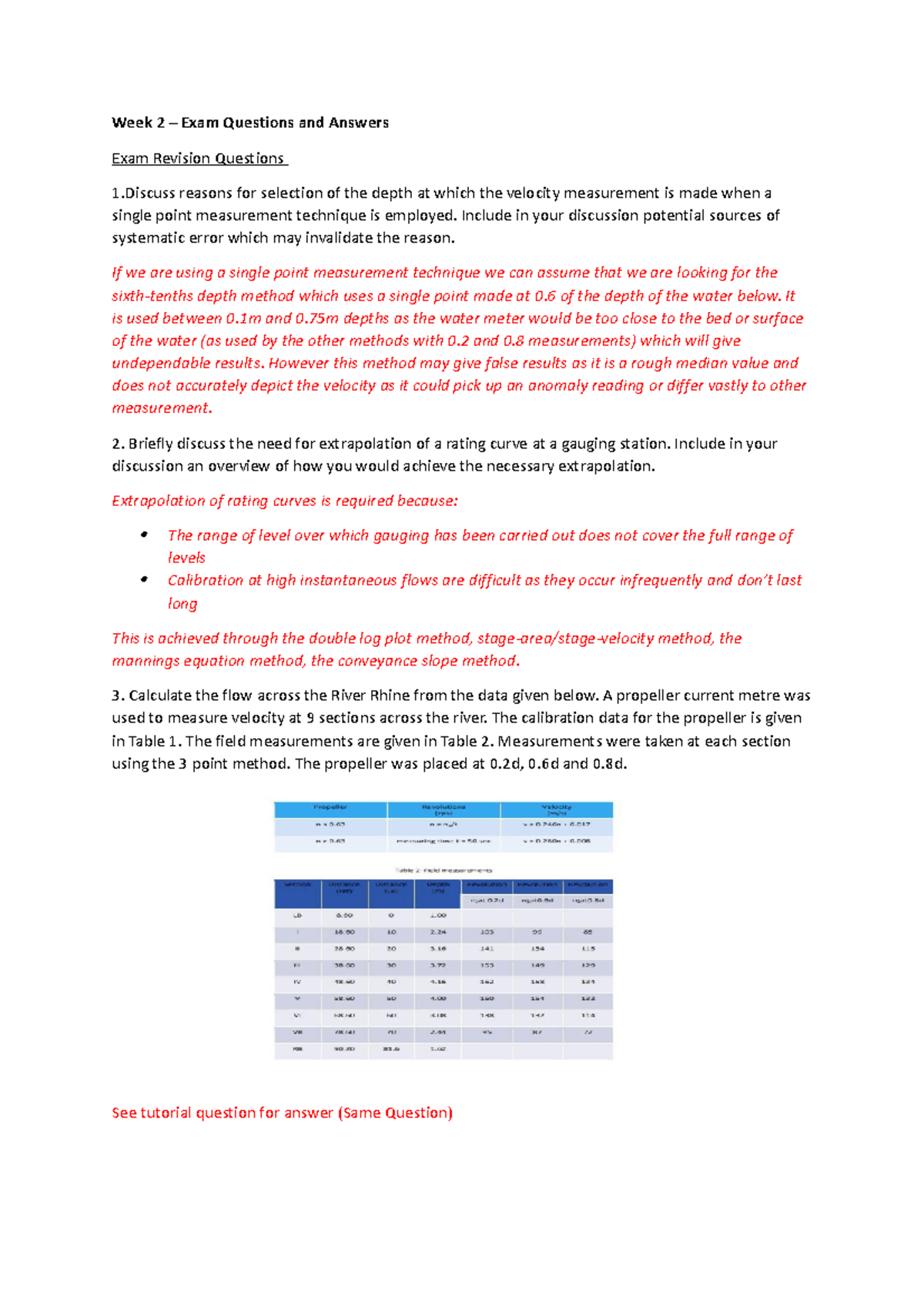 Week 2 Exam Questions and Answers - Week 2 – Exam Questions and Answers Exam Revision Questions ...