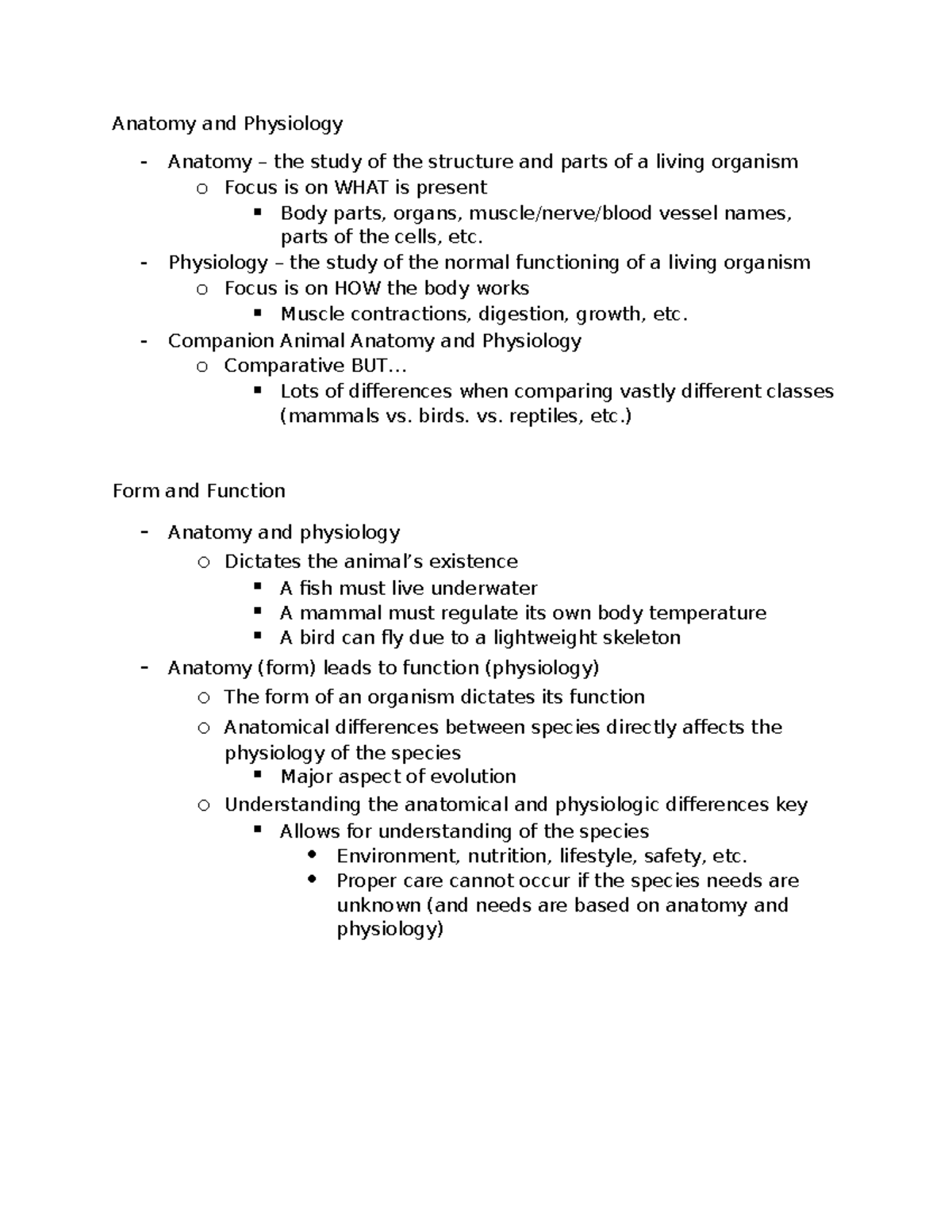 Lecture 7 Anatomy and Physiology Part 1 - Anatomy and Physiology ...
