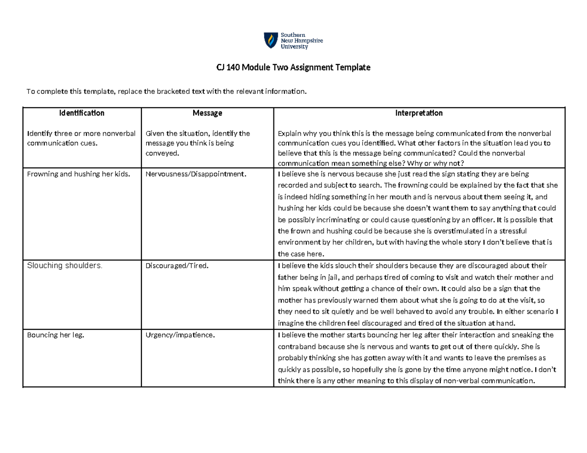 CJ 140 Module Two Assignment Template - Identification Identify three ...