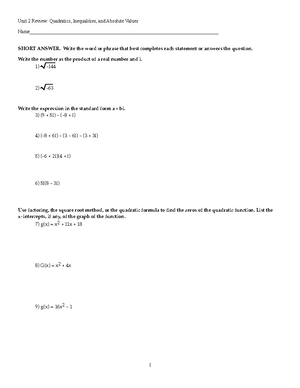 MATH 115 NEED TO KNOW - Rules of Exponents AxAy = Ax+y Ax/Ay= Ax-y (AB ...