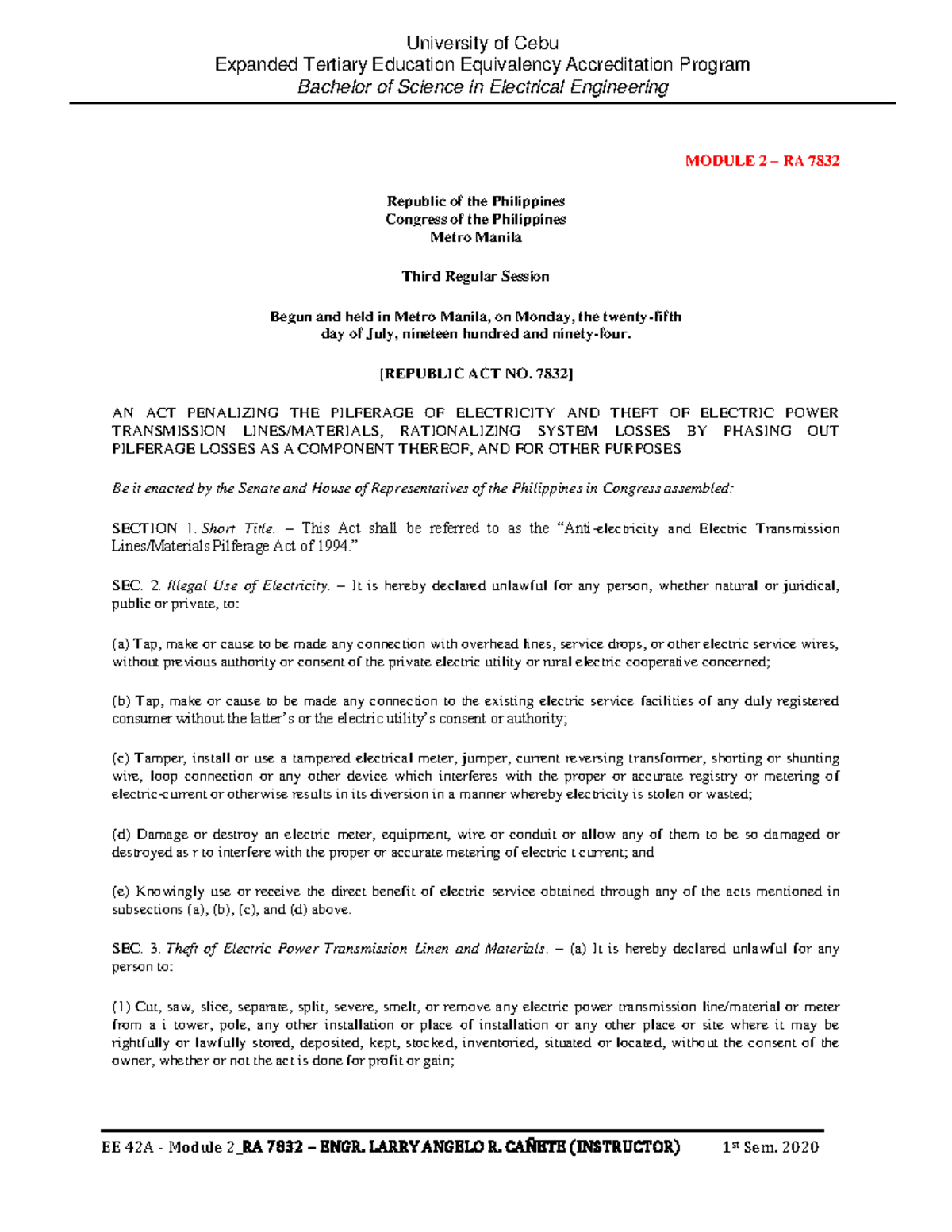 Module 2 – RA 7832 42 A Assignment to help more students - MODULE 1 ...