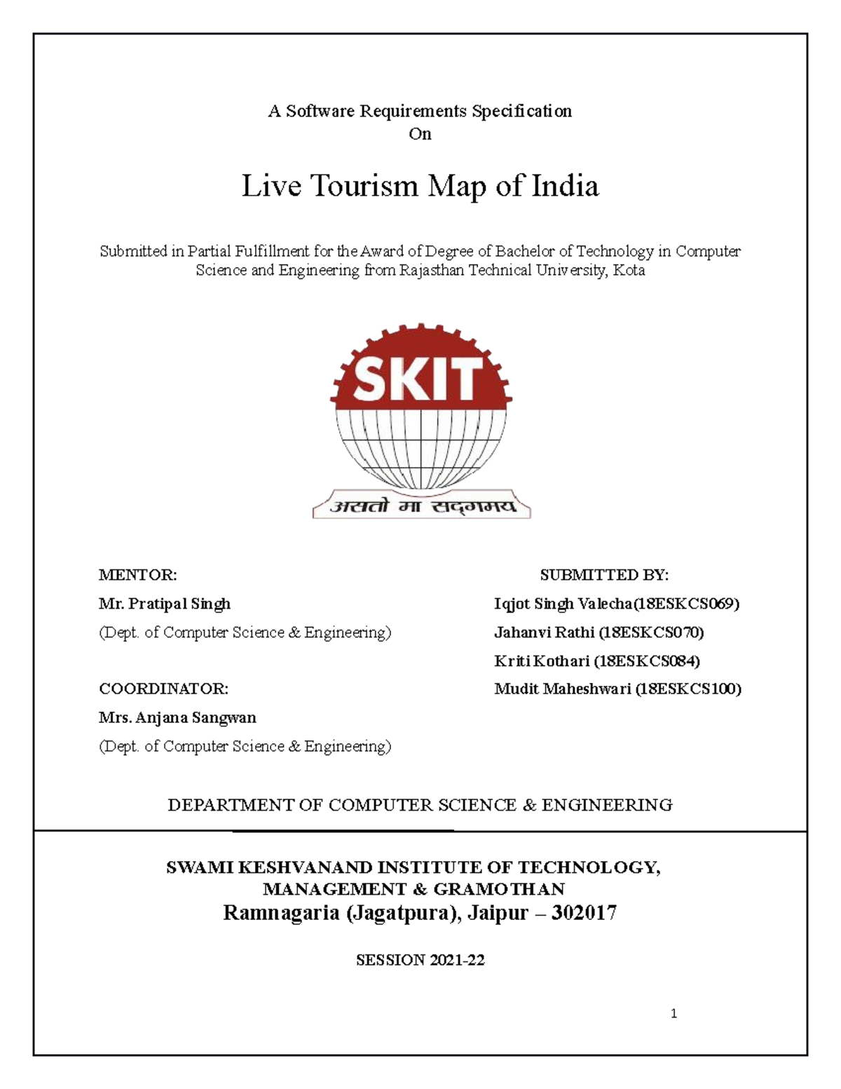 SRS for Live Tourism Map of India - A Software Requirements ...