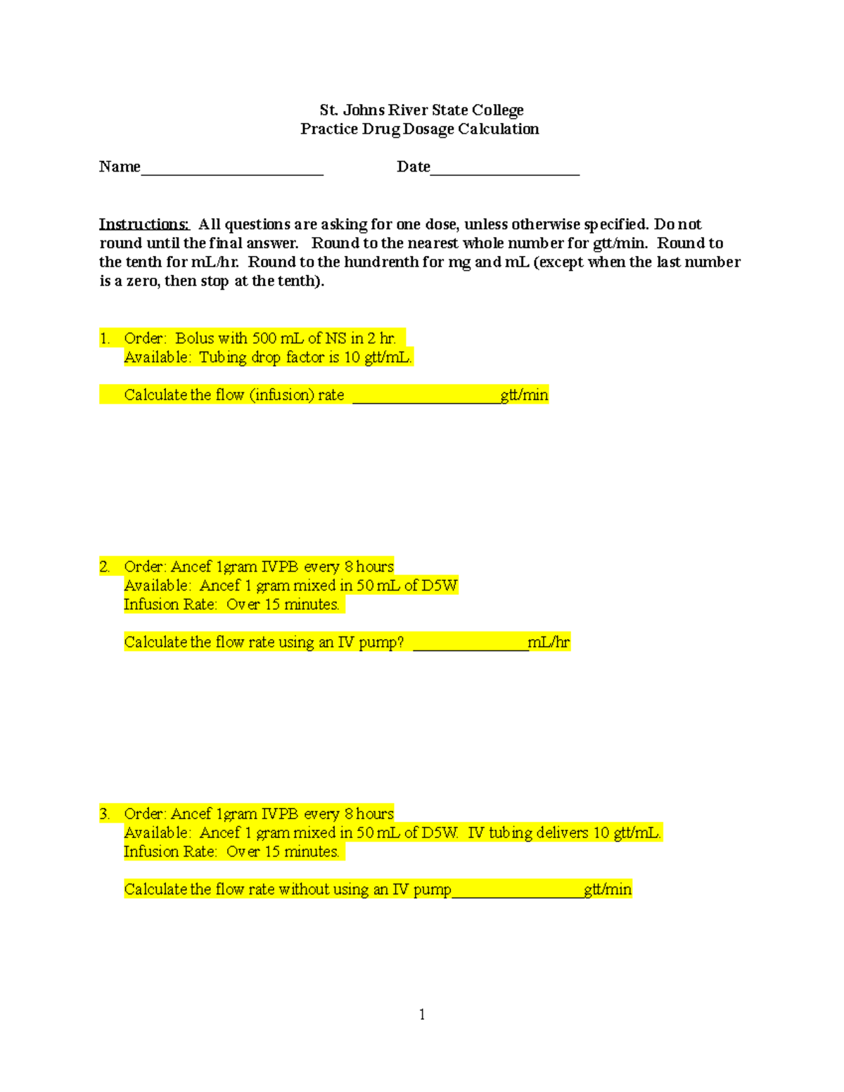AH2 IV MATH Practice - Math - St. Johns River State College Practice ...