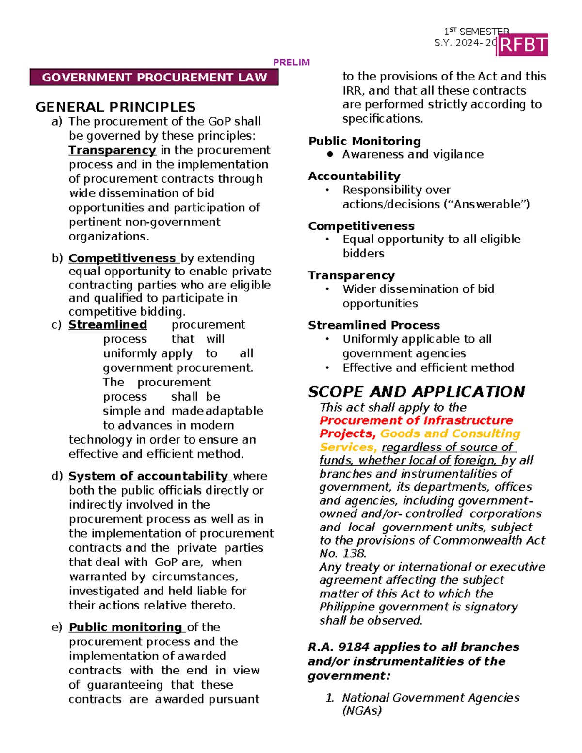 RFLI Prelim Reviewer - S. 2024- 2025 |RFBT PRELIM GOVERNMENT ...