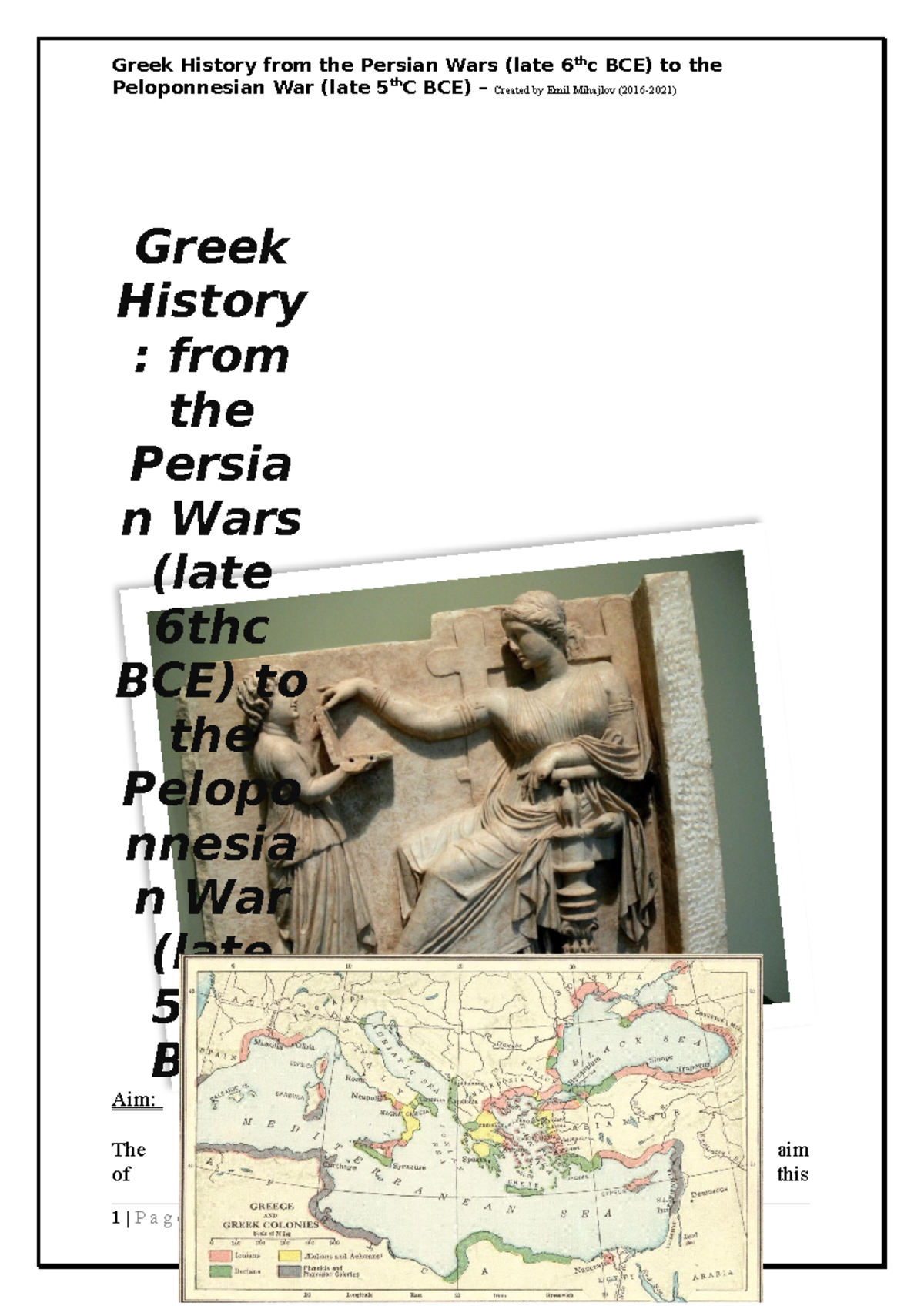 0 - Greek History - Persian to Peloponnesian Wars v2 - Peloponnesian ...