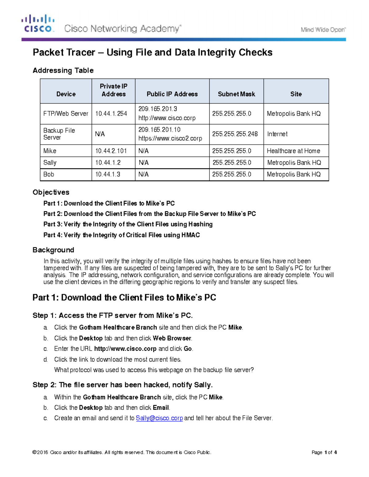 Using File And Data Integrity Checks - © 2016 Cisco and/or its ...