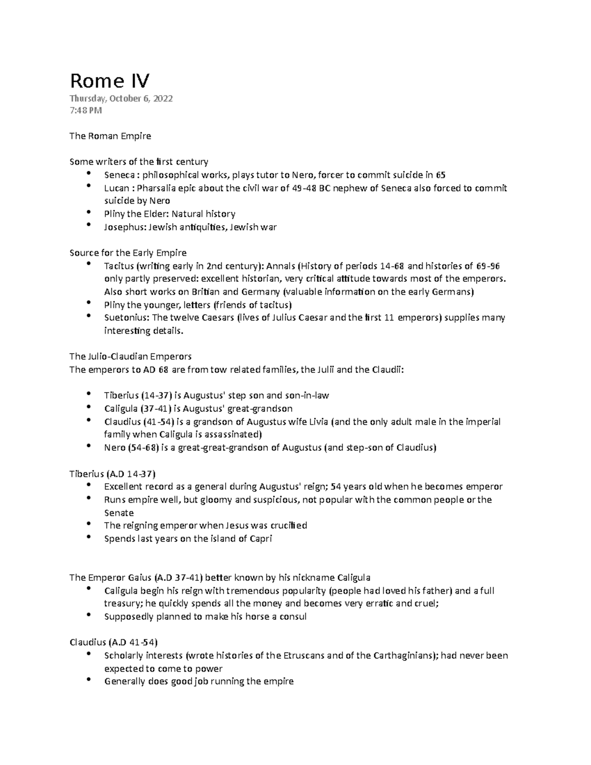 Rome IV - Modern History before 1600 - Rome IV Thursday, October 6 ...